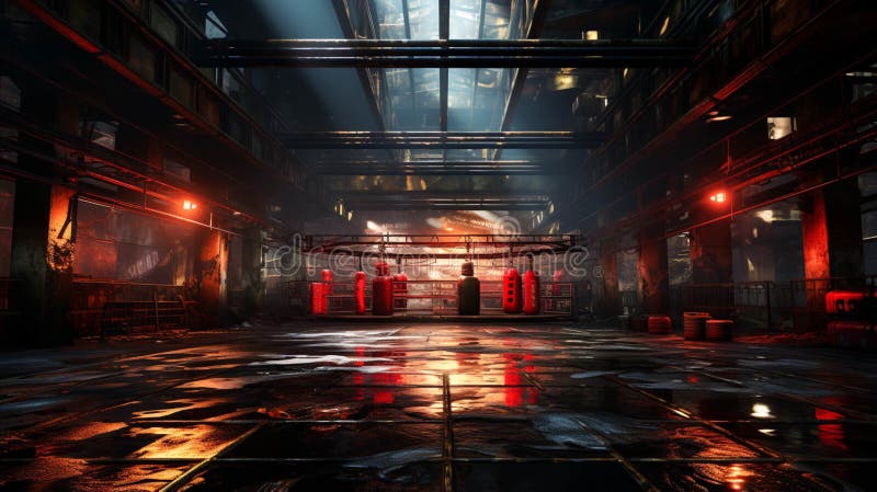 Boxing ring 3D rendered stock illustration. Illustration of athlete ...