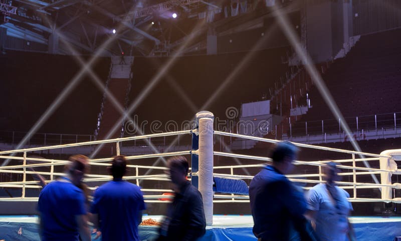 Boxing Ring before the Event Boxing Championship. Stock Photo - Image ...