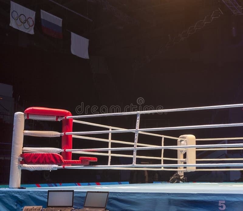 Boxing Ring before the Event Boxing Championship. Stock Image - Image ...
