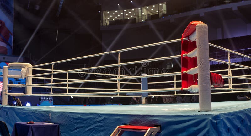 Boxing Ring before the Event Boxing Championship. Stock Photo - Image ...