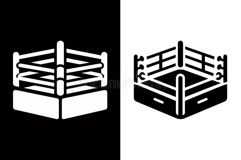 Boxing Ring Icons Silhouette Vector Illustration Stock Vector ...