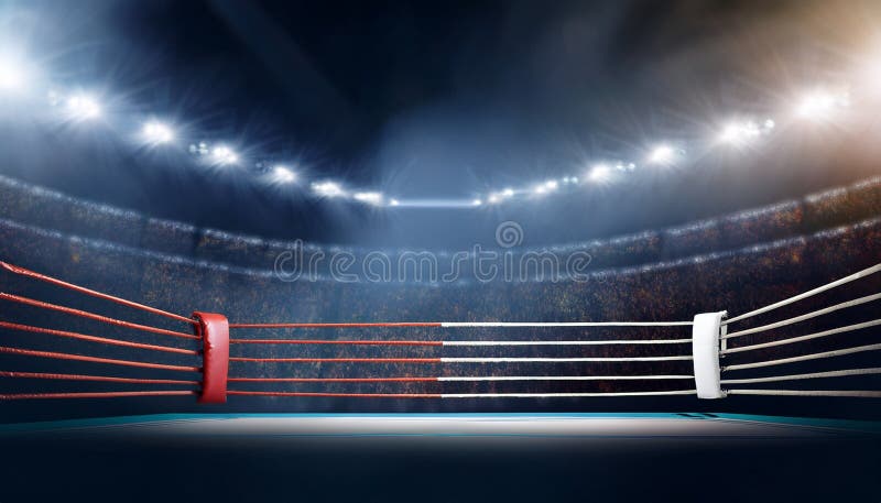 Boxing ring with lights stock illustration. Illustration of performance ...
