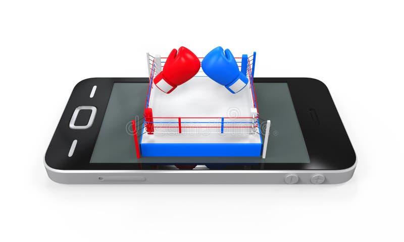 Boxing Ring in Mobile Phone Stock Photo - Image of fight, fence: 39909804