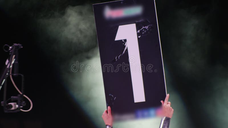 Boxing Ring a Person Holds a Board with Number Stock Video - Video of ...