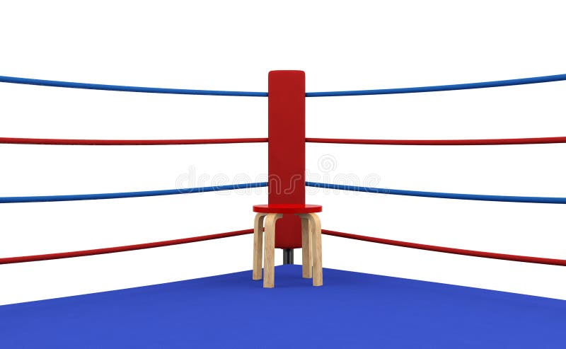 Boxing Ring Red Corner with Chair Stock Image - Image of chair, arena ...