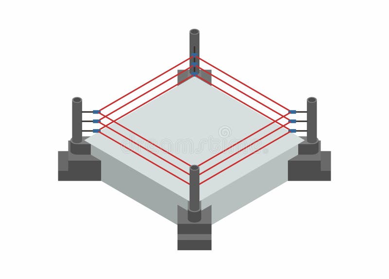 Boxing Ring. Simple Flat Illustration in Isometric View. Stock Vector ...