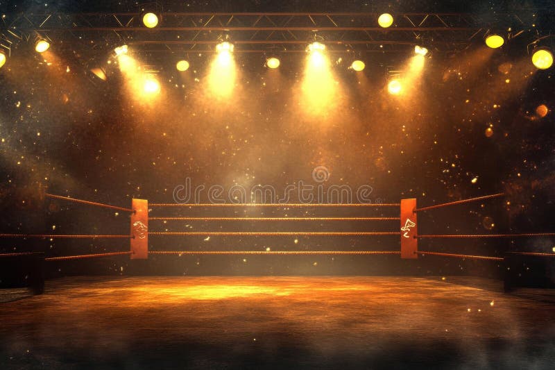 Boxing Ring Spotlight stock illustration. Illustration of discipline ...