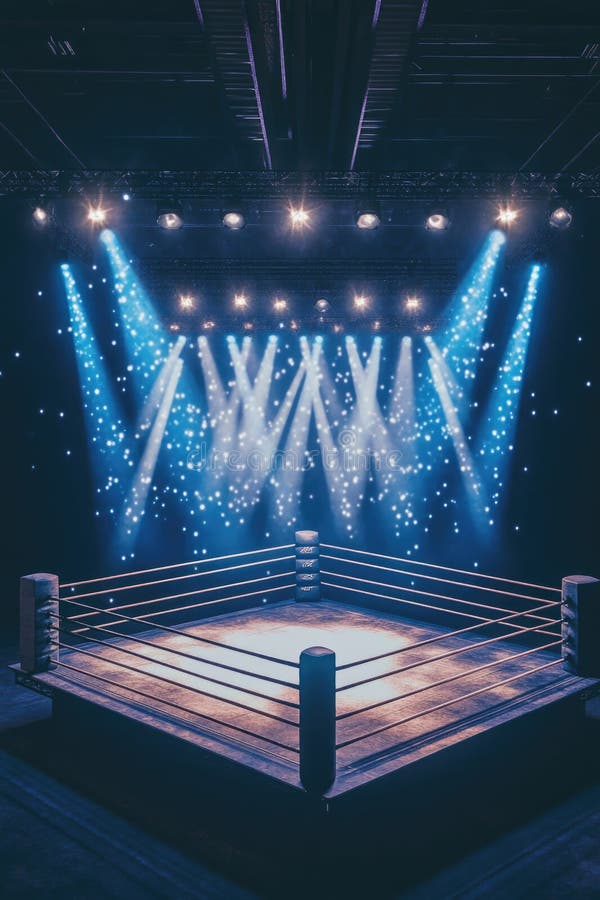 A Boxing Ring with a Spotlight on it Stock Photo - Image of ring ...