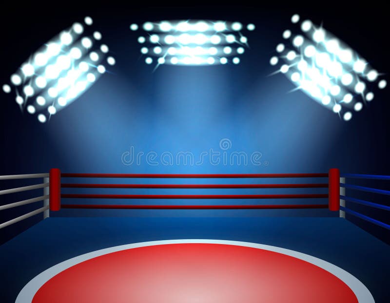Boxing Ring Spotlights Composition Stock Vector - Illustration of glow ...