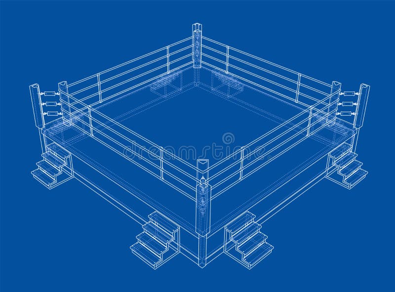 Boxing Ring Isolated on White Background Stock Vector - Illustration of ...
