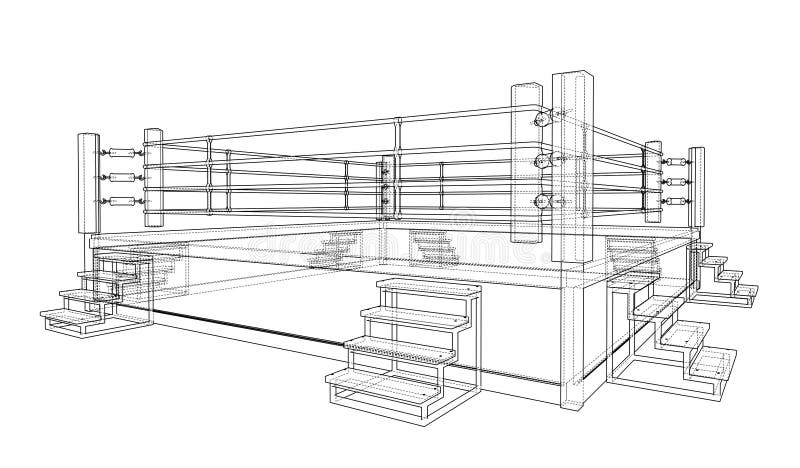 Boxing ring. Vector stock vector. Illustration of blueprint - 100540132