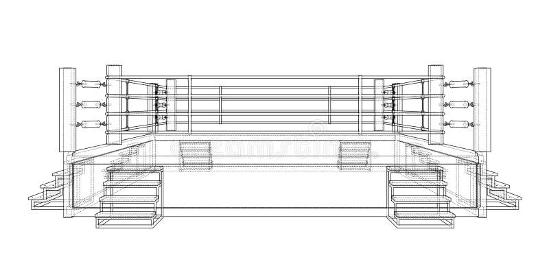 Boxing Ring Isolated on White Background Stock Vector - Illustration of ...