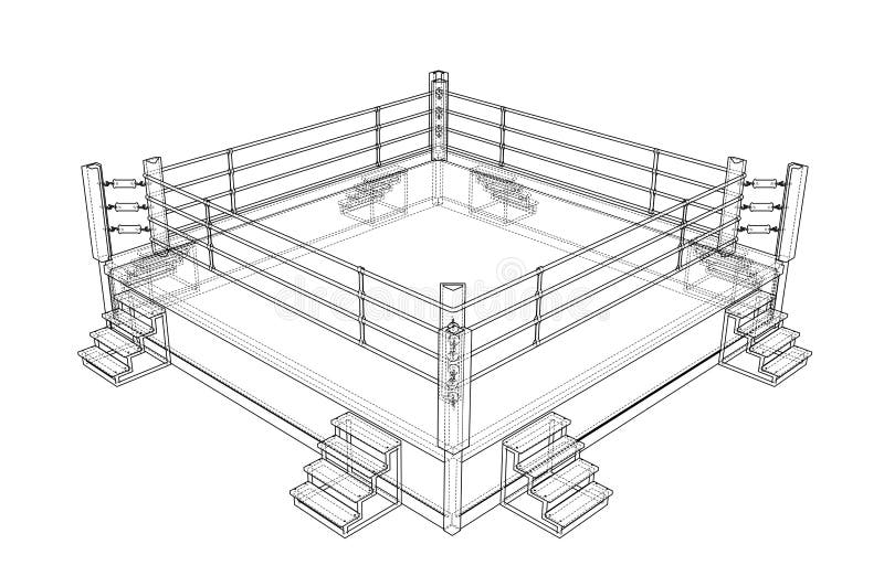 Boxing Ring Isolated on White Background Stock Vector - Illustration of ...