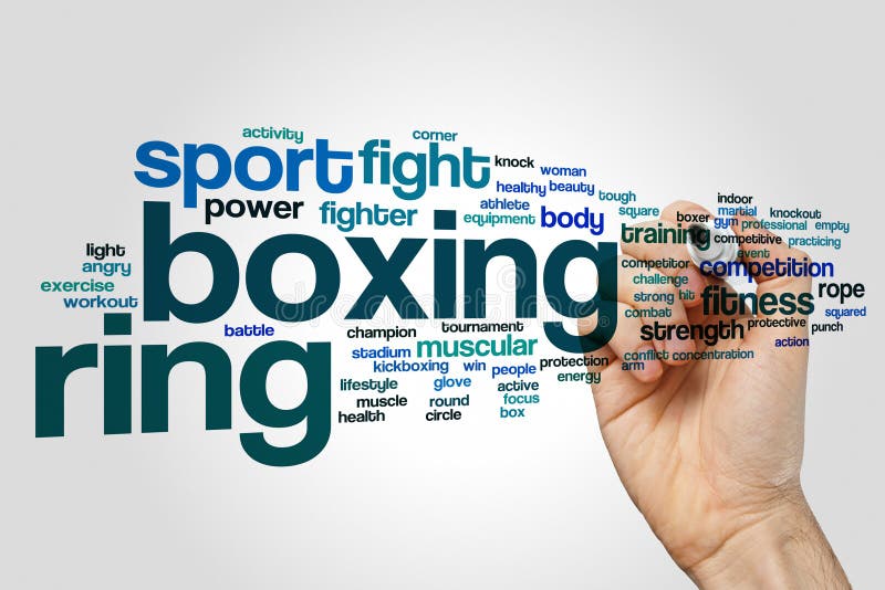 Boxing Ring Word Cloud Concept On Grey Background Stock Image - Image ...