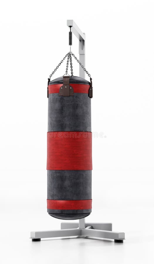 Boxing Sandbag Hanging on the Chain. 3D Illustration Stock Illustration ...