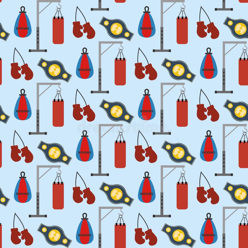 Boxing Seamless Pattern Set Stock Vector - Illustration of flyer ...