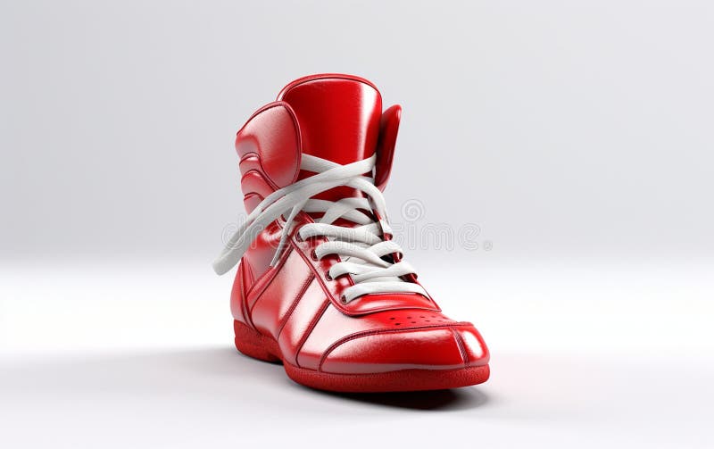 Boxing Shoes on White Canvas Stock Image - Image of martial, support ...