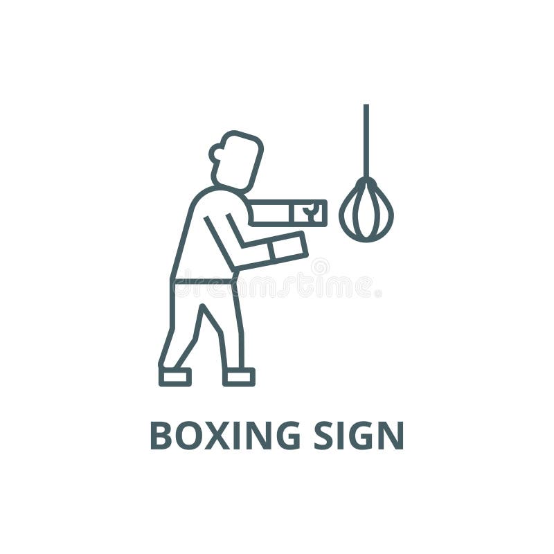 Boxing Sign Line Icon, Vector. Boxing Sign Outline Sign, Concept Symbol ...