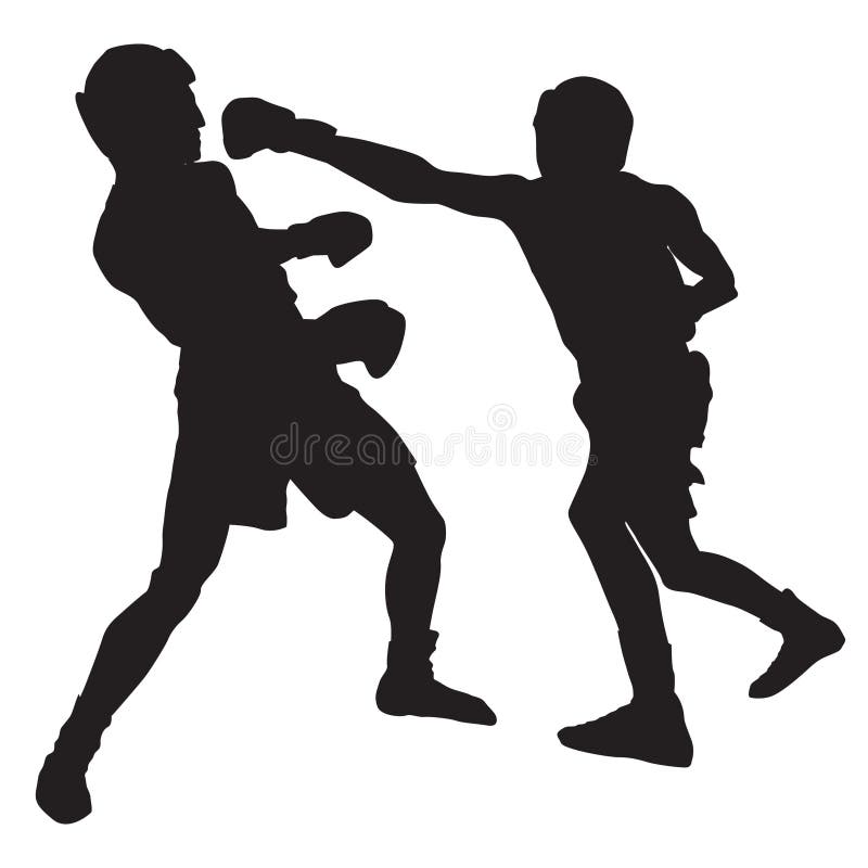 Boxing Silhouettes stock vector. Illustration of lifestyles - 81768122