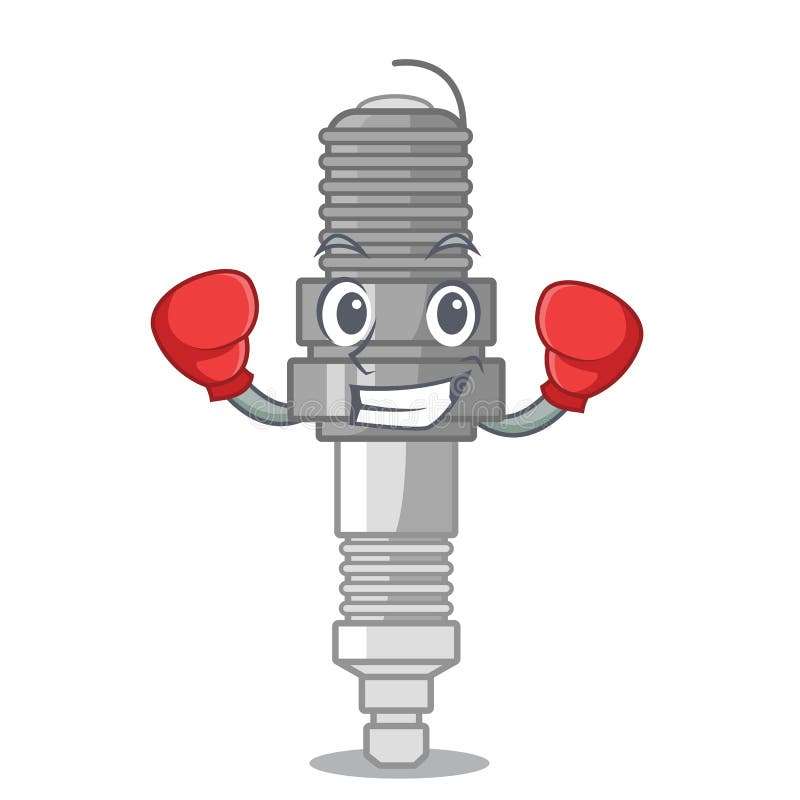 Boxing Spark Plug in the Character Shape Stock Vector - Illustration of ...