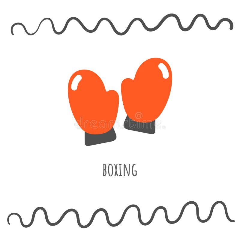Boxing Sport Doodle Card, Postcard, Tag, Cover, Background with Text ...