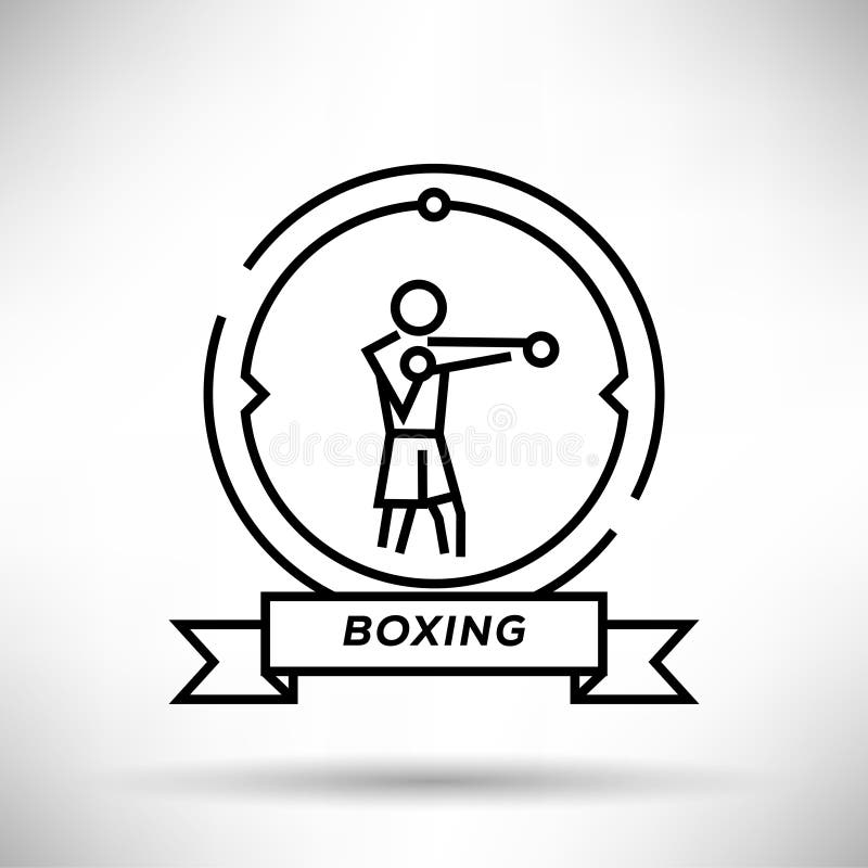 Boxing Sport Stroke Icon stock illustration. Illustration of games ...