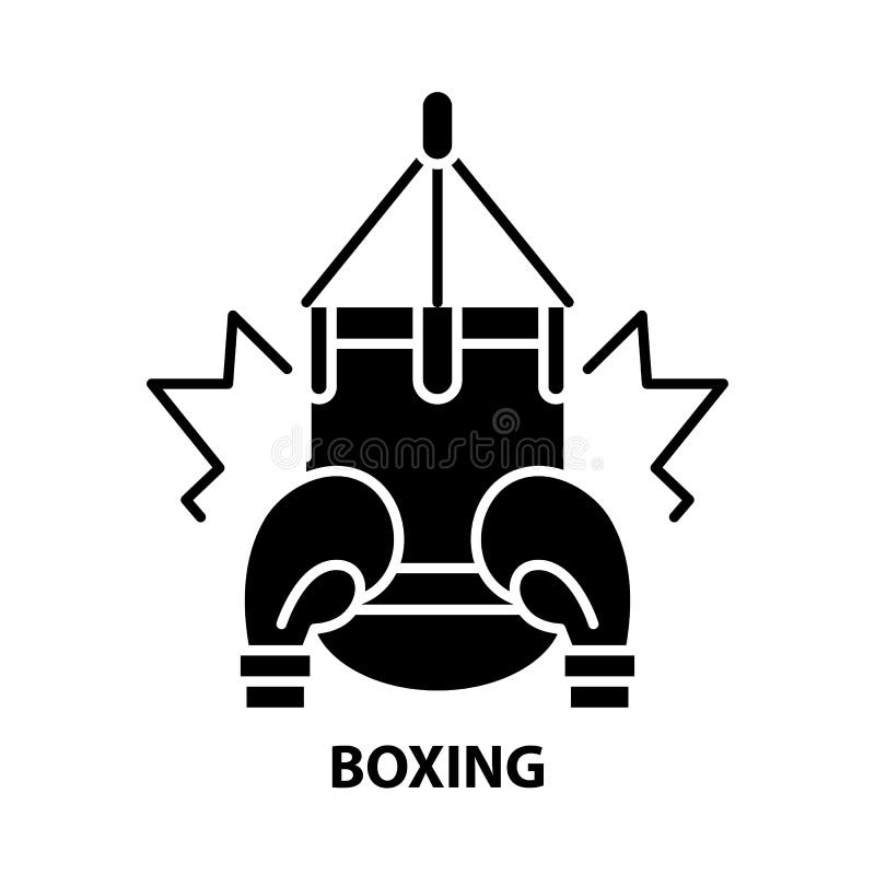 Boxing Symbol Icon, Black Vector Sign with Editable Strokes, Concept ...