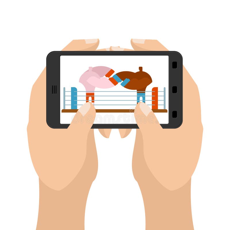 Boxing on Tablet Game. Sports in Smartphone Stock Vector - Illustration ...