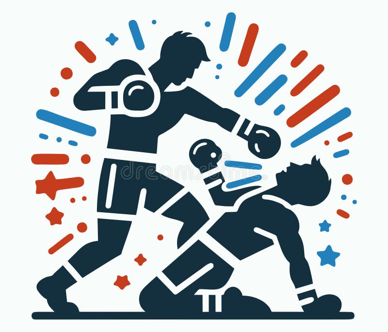 Boxing Technique. Deep Knockdown Stock Vector - Illustration of fist ...
