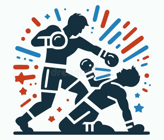 Boxing Technique. Deep Knockdown Stock Vector - Illustration of fist ...