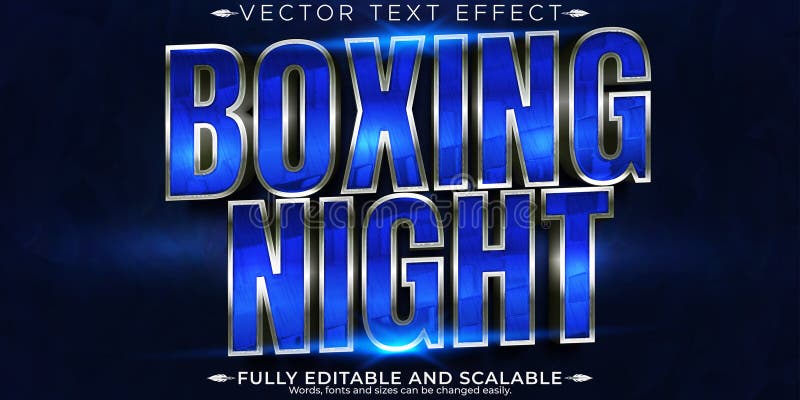 Boxing Text Effect, Editable Kickboxing and Fighter Text Style Stock ...