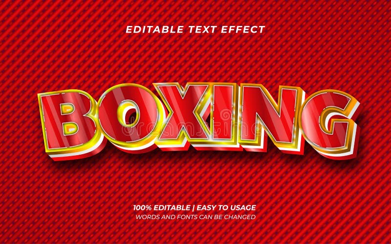 Boxing Text Effect Editable Stock Vector - Illustration of sport ...