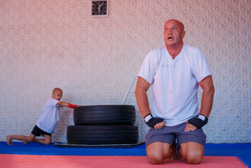 Boxing Training in the Gym, the Concept of Sports Development Stock ...