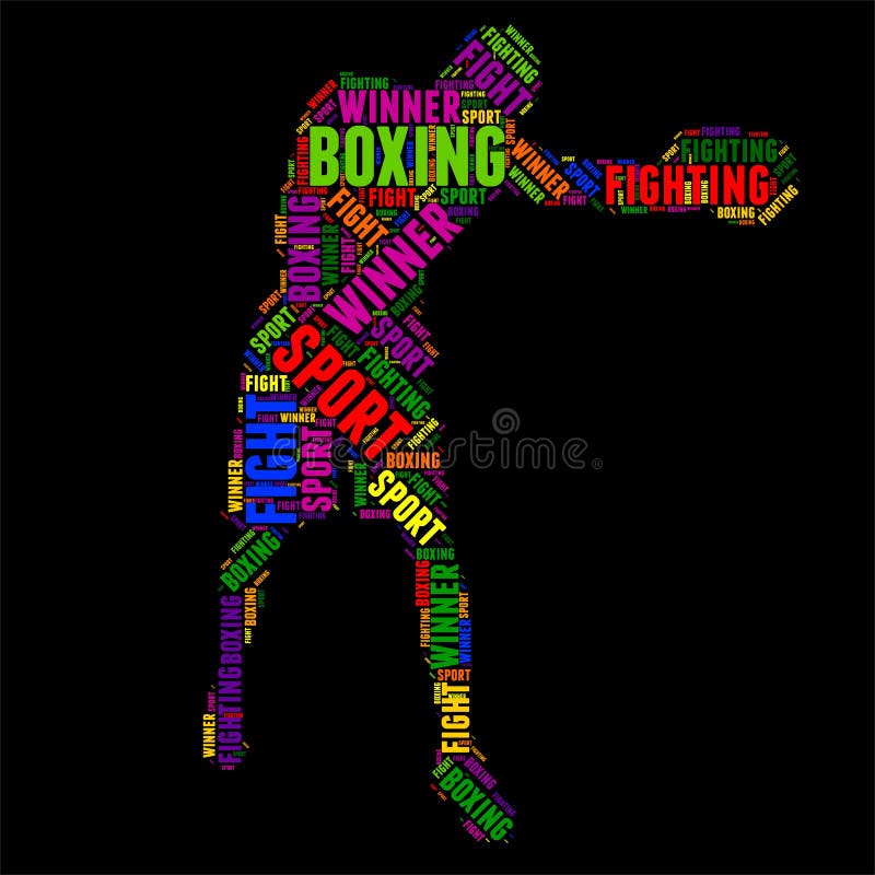 Boxing Typography Word Cloud Colorful Vector Illustration Stock Vector ...
