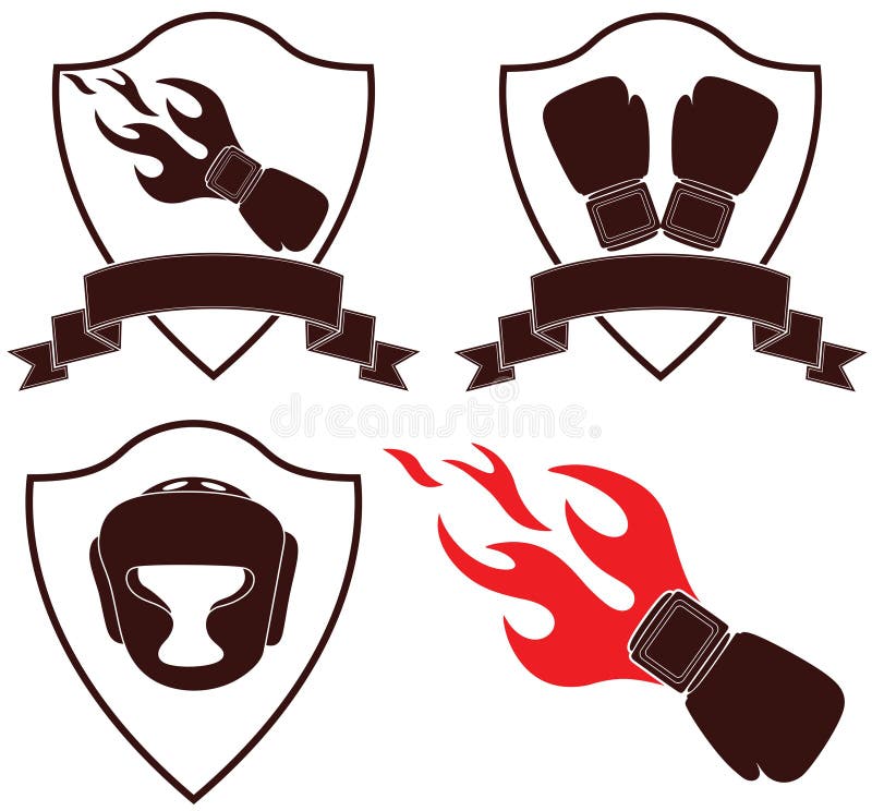 Boxing stock vector. Illustration of symbol, banner, fire - 48496469