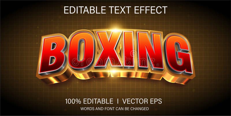 Boxing Vector Text Effect with Modern Style Design Stock Illustration ...