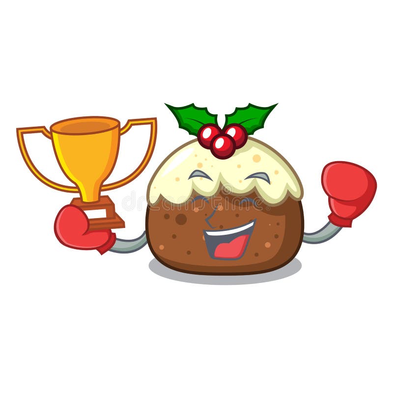 Boxing Winner Fruit Cake Mascot Cartoon Stock Vector - Illustration of ...