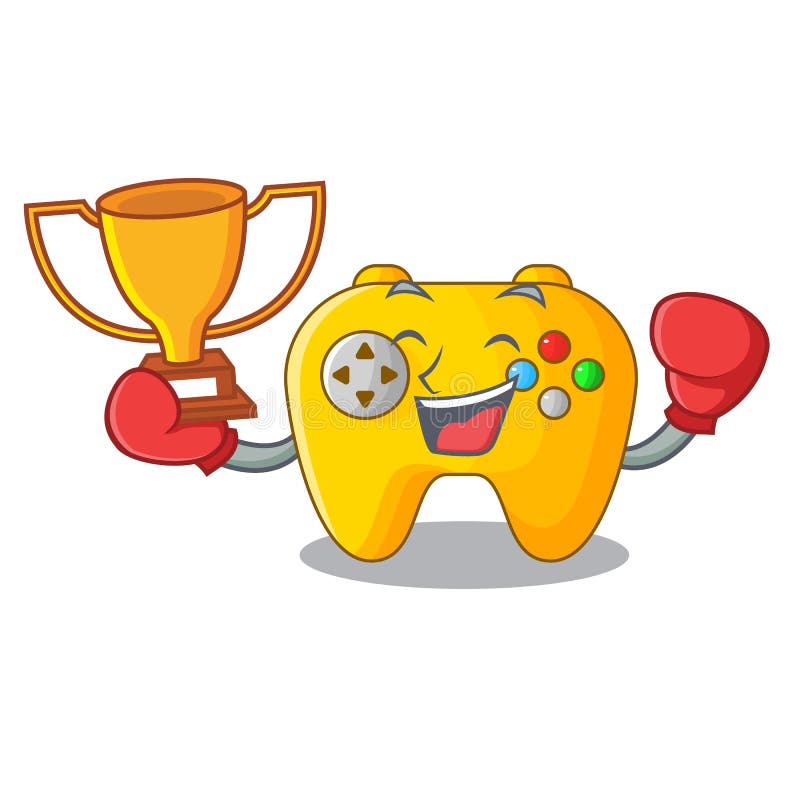 Boxing Winner Retro Computer Game Control on Mascot Stock Vector ...