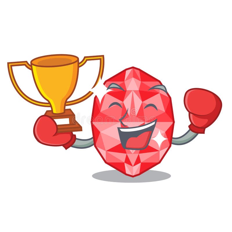 Boxing Winner Ruby Gems in the Mascot Shape Stock Vector - Illustration ...