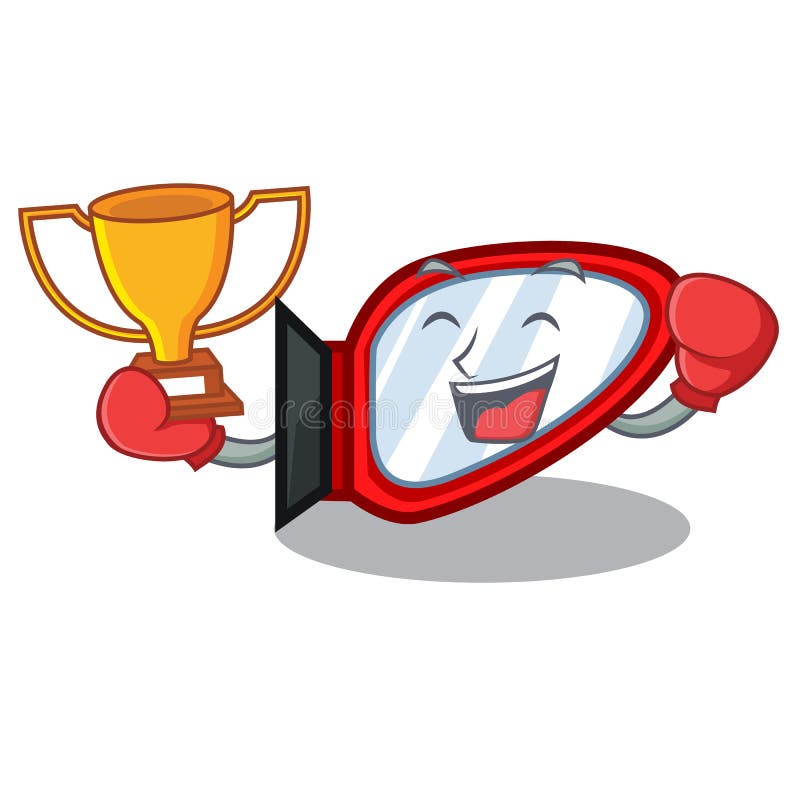 Boxing Winner Side Mirror Next the Mascot Table Stock Vector ...