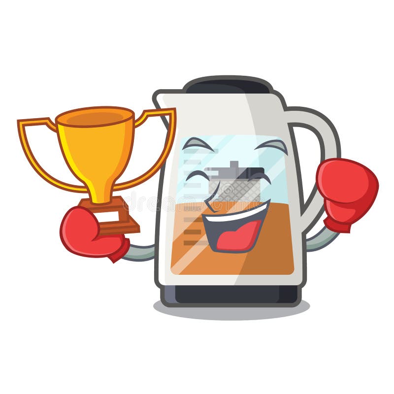 Boxing Winner Tea Maker in the Character Refrigerators Stock Vector ...