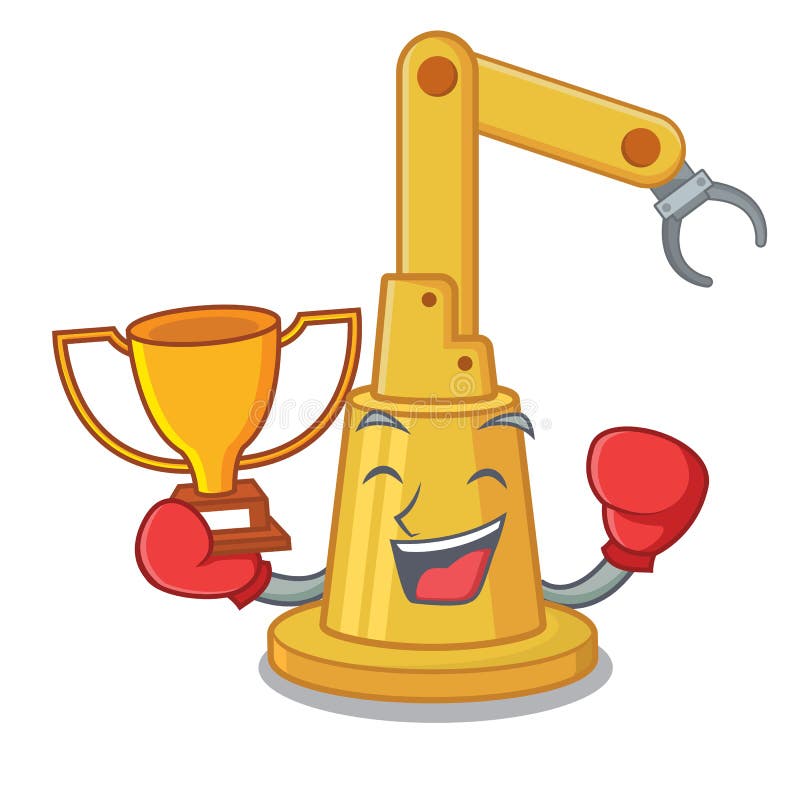 Boxing Winner Toy Assembly Automation Machine on Cartoon Stock Vector ...