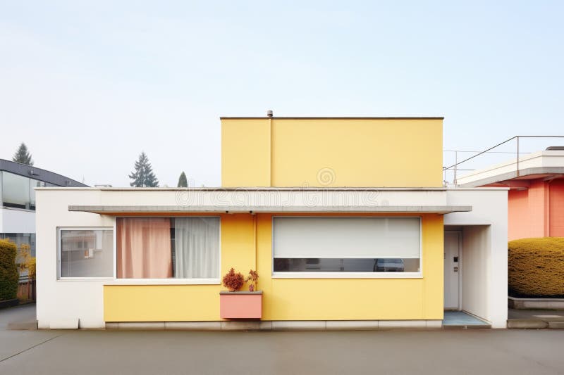 Boxshaped Building with Flat Roof, Daylight Stock Illustration ...