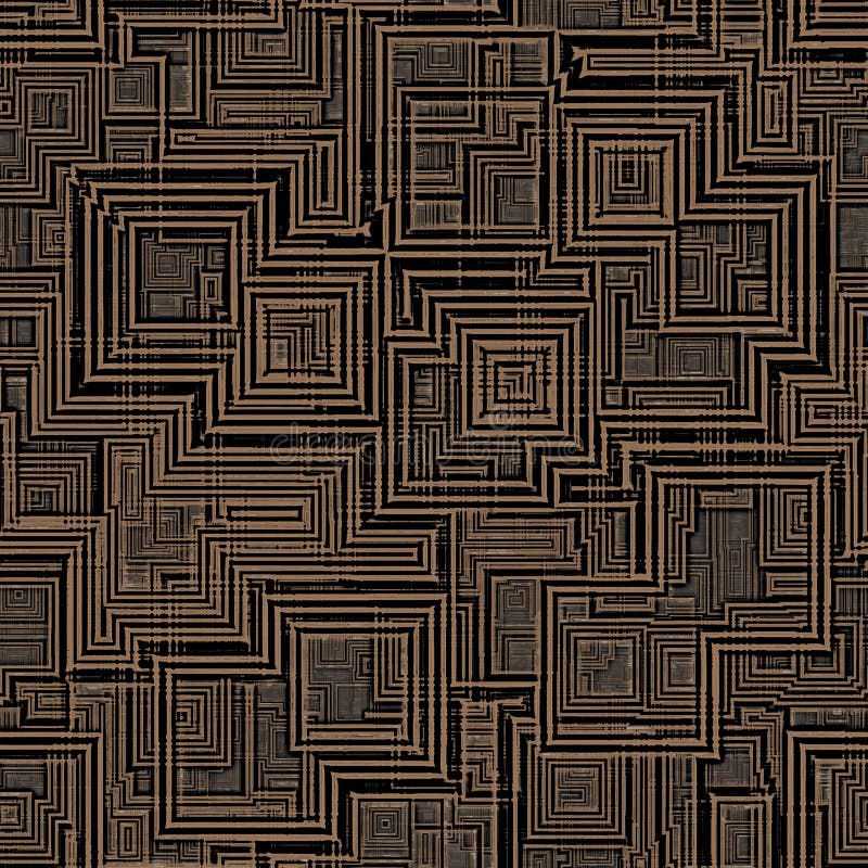 Boxy Frame Pipes Copper Seamless Pattern with Squares and Rectangles ...
