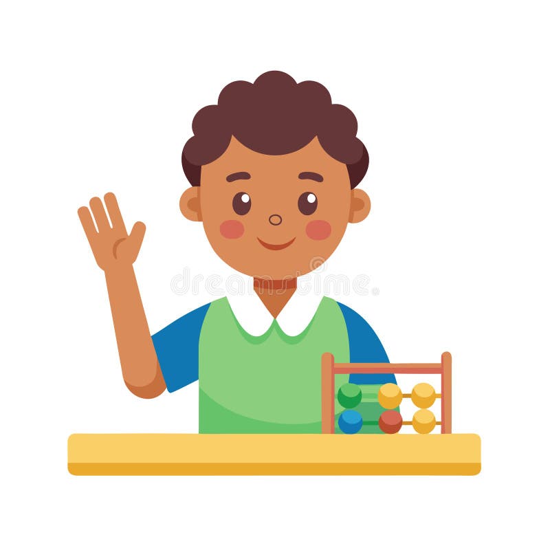 Boy with Abacus Waving: Education, Math Learning, and School Concept ...