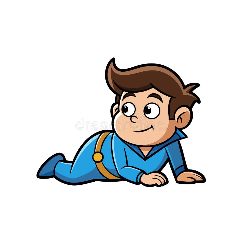 Boy in Action Knocked by Cartoon Character Stock Image - Illustration ...