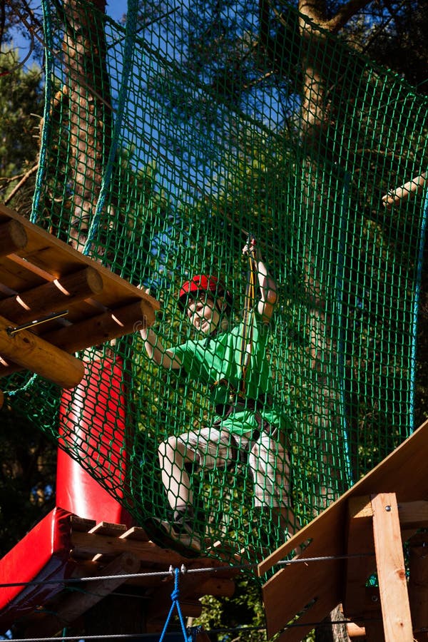Boy in adventure park stock image. Image of moving, power - 50908127