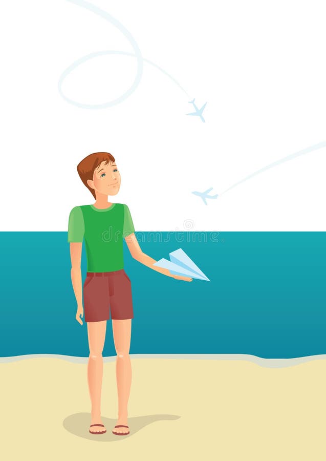Boy and airplanes stock vector. Illustration of people - 31866807