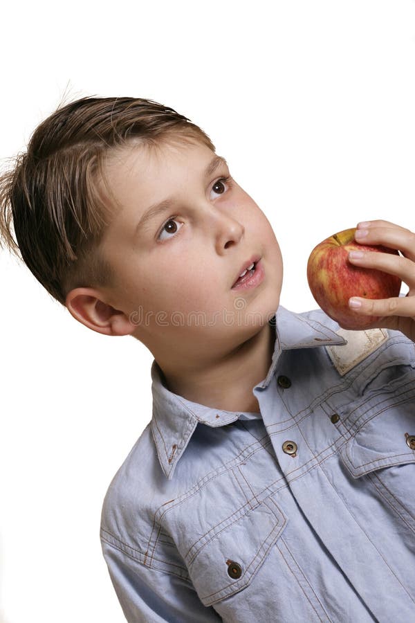 Boy eating an apple stock photo. Image of food, diet, child - 2133430
