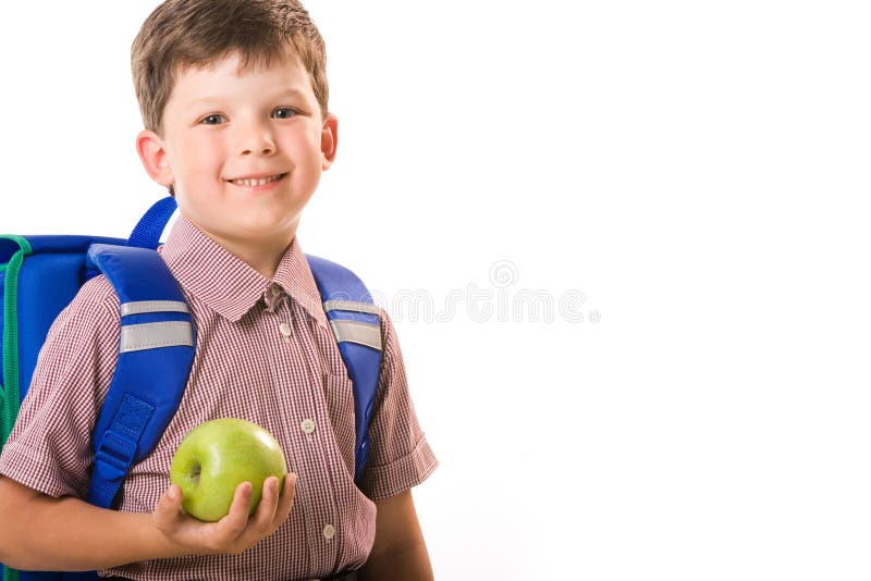 Boy with apple stock image. Image of childhood, people - 5865623